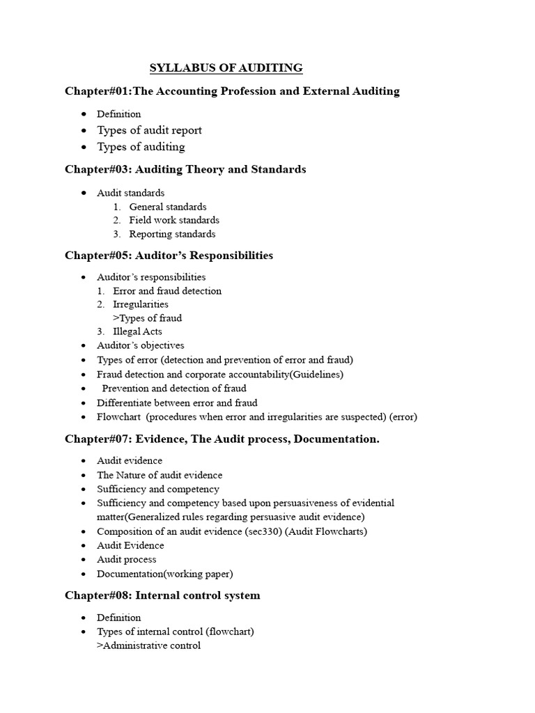Audit Syllabus | PDF