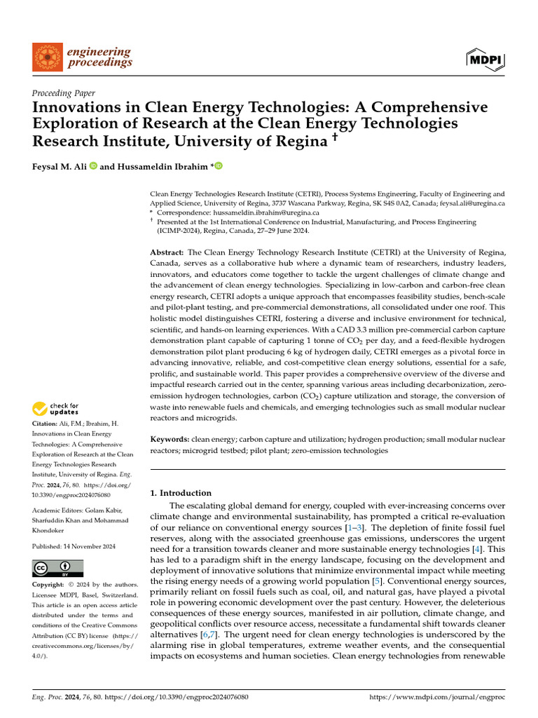 Innovations in Clean Energy Research | PDF | Sustainable Energy ...