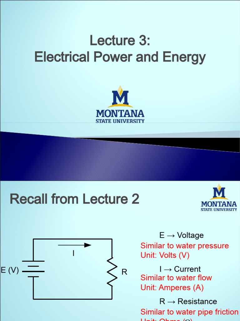 Lecture 3 Electrical Power Energy | PDF | Power (Physics) | Electric Power