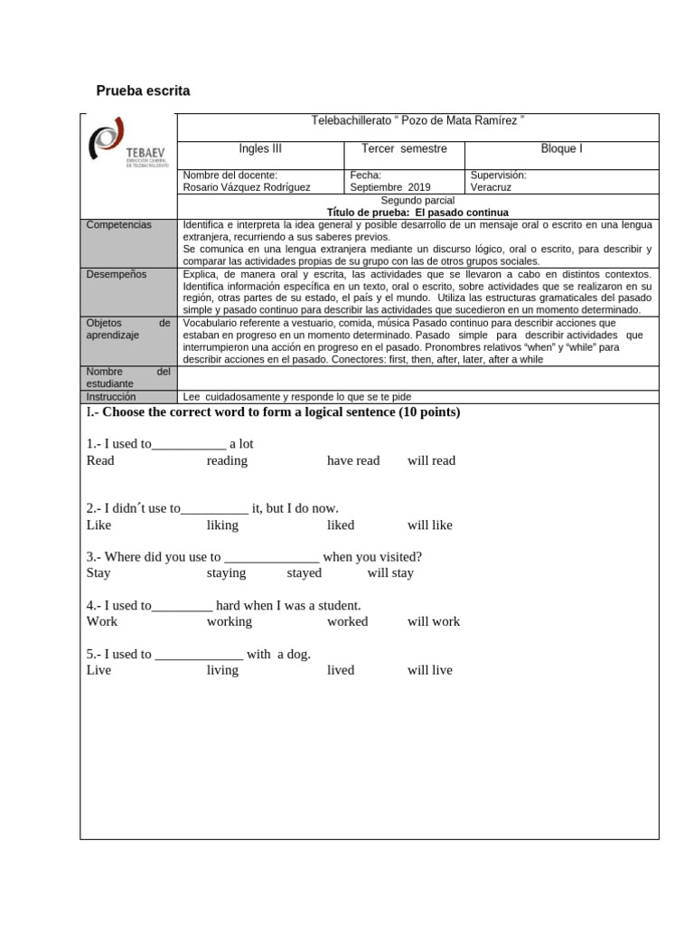 Inglés III Primerparcial 2019 | PDF | Lingüística
