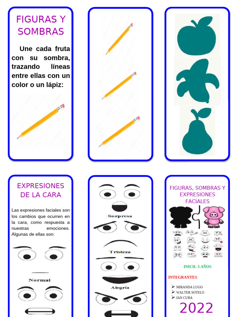 Triptico Figuras y Sombra, Expresiones de La Cara | PDF