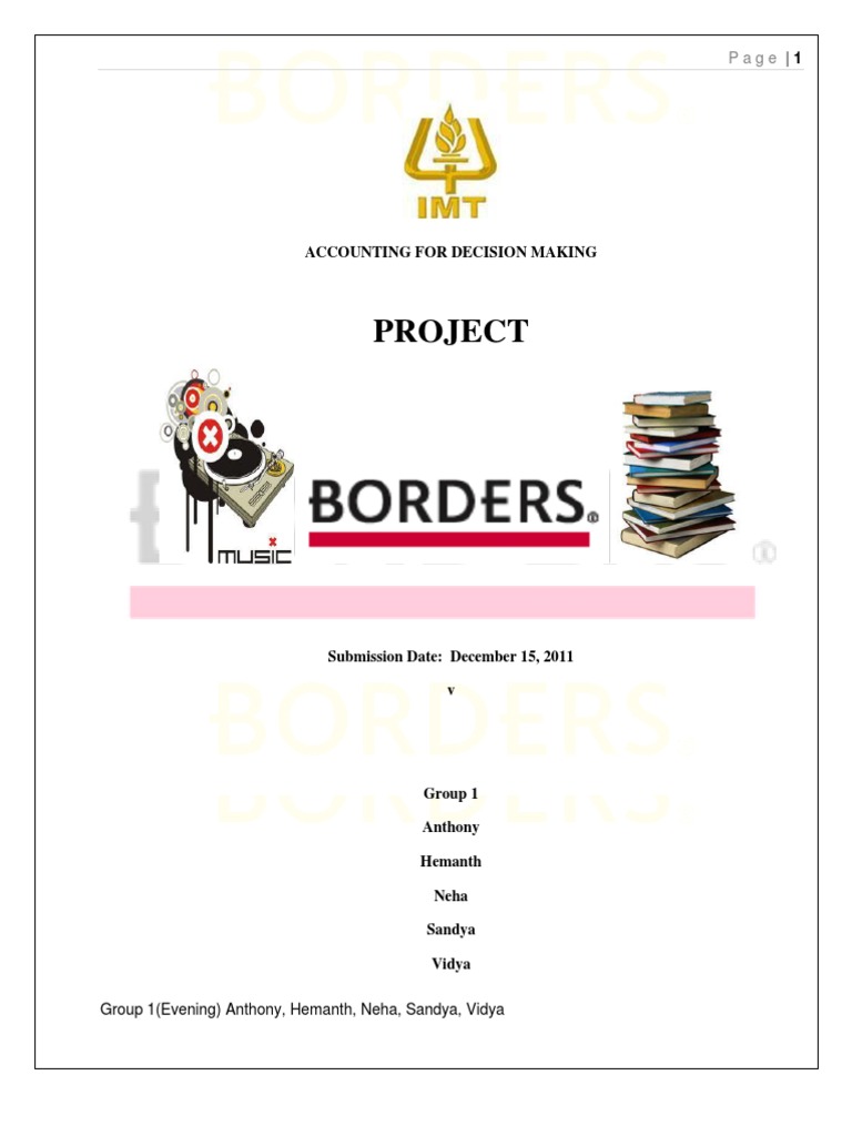 Borders PRJC Draft 1 | PDF | Bookselling | Retail