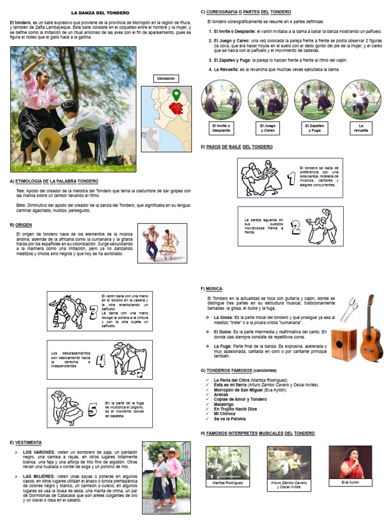 La Danza Del Tondero (Infografía) | PDF | Bailes