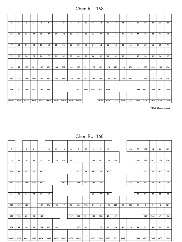 Chen RUI 168 Color Swatch Chart | PDF | Chess