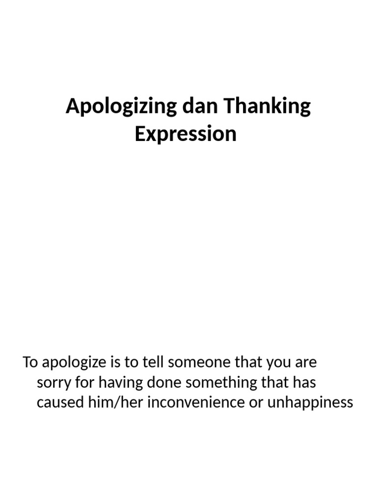 Apologizing Dan Thanking Expression | PDF