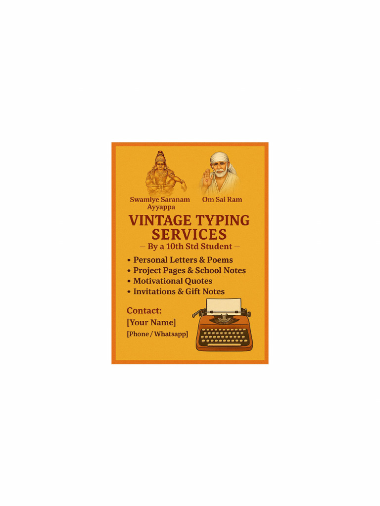 Vintage Typing Poster A4 | PDF