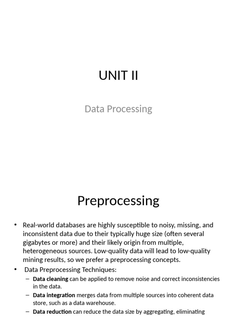 Data Preprocessing Techniques Explained | PDF | Data Warehouse ...