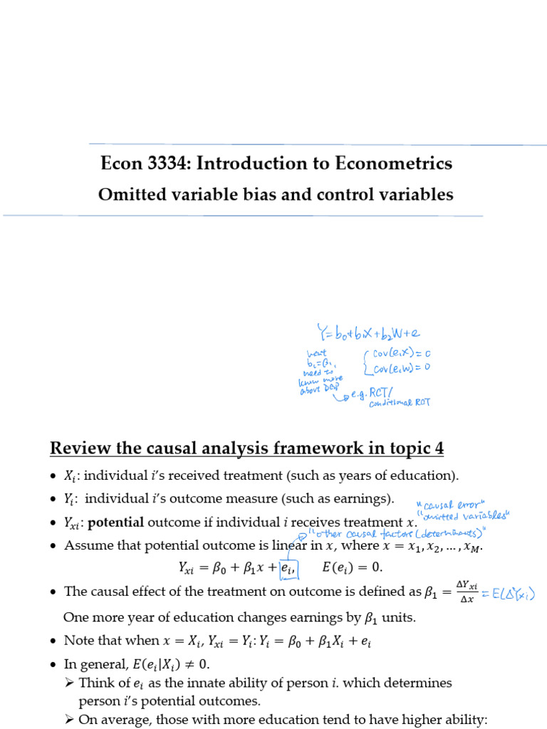 Metrics Topic6 Part1 Multipleregression | PDF | Econometrics | Regression Analysis