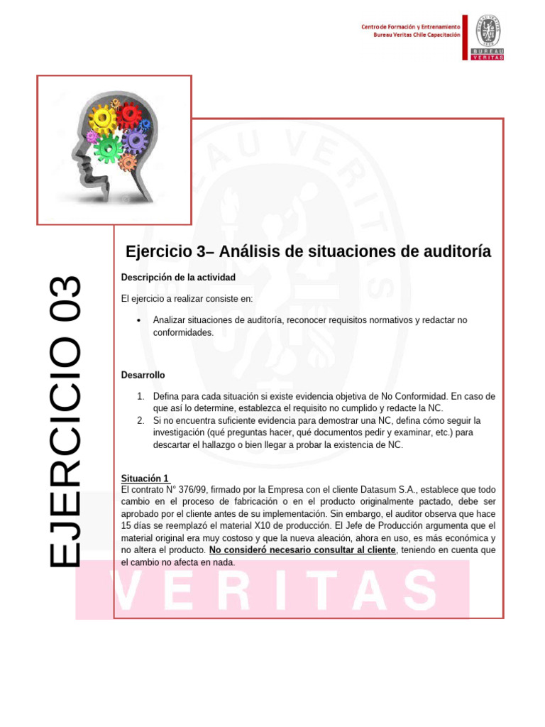 Ejercicio 3 - Analisis de Situaciones de Auditoria | PDF | Auditoría