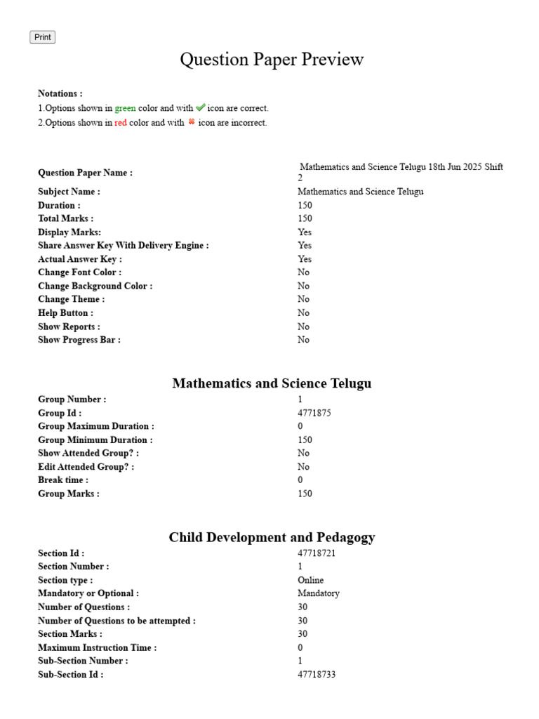 Mathematics and Science Exam Paper | PDF | Multiple Choice ...