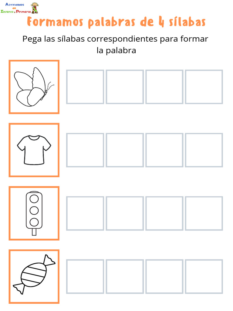 Palabras de 4 sílabas para niños | PDF