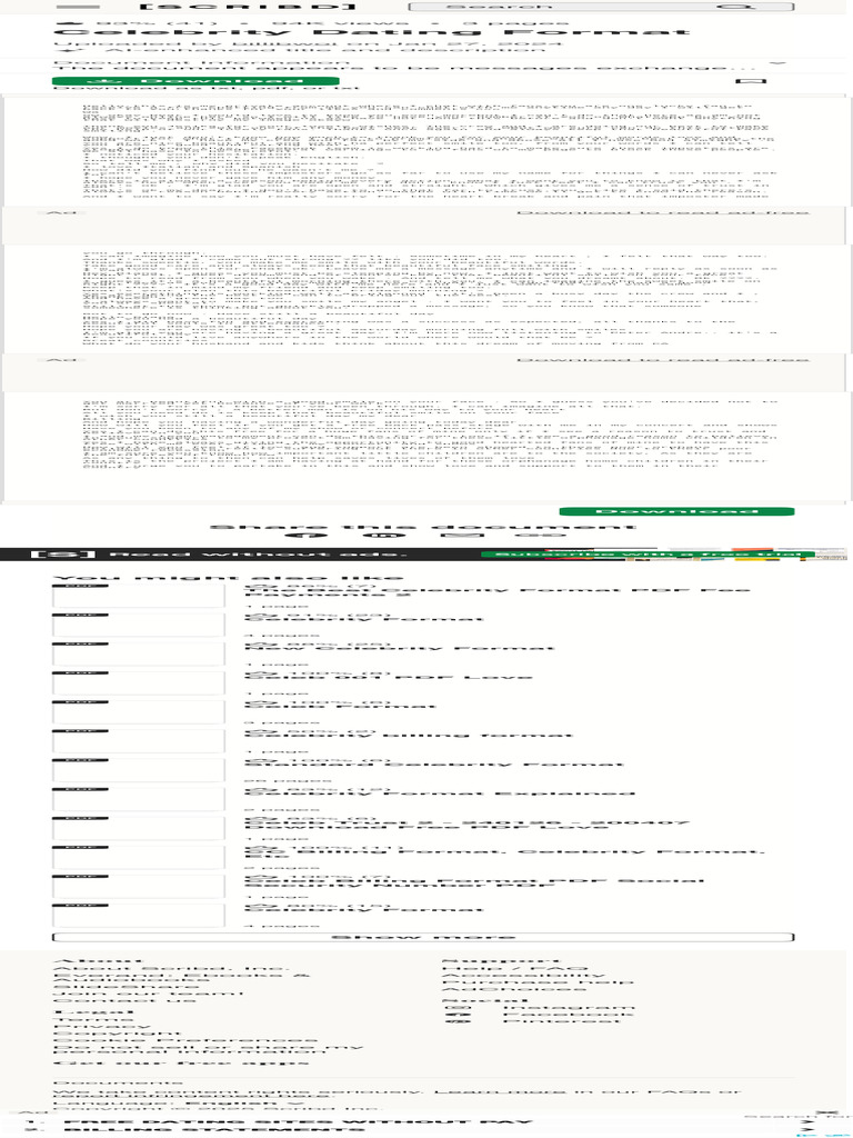Celebrity Dating Format PDF Dream | PDF | Scribd