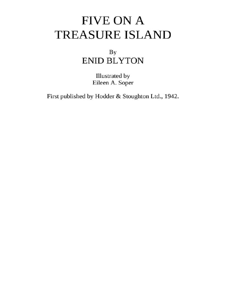 CLASS-5-EnGLISH-Five On A Treasure Island by Enid Blyton | PDF