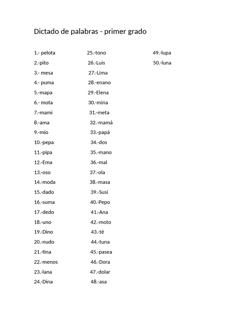 Dictado 1er Grado | PDF