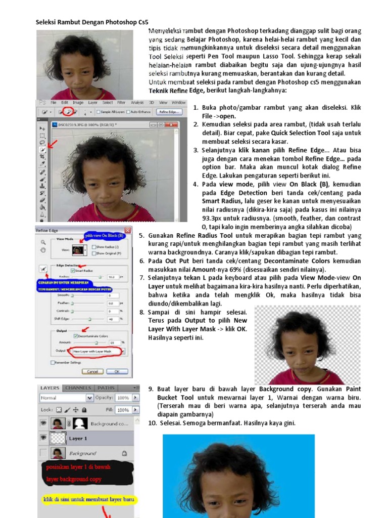 Edit Foto - Seleksi Rambut Dengan Photoshop | PDF