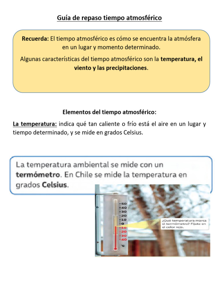 Guía de Repaso Tiempo Atmosférico | PDF