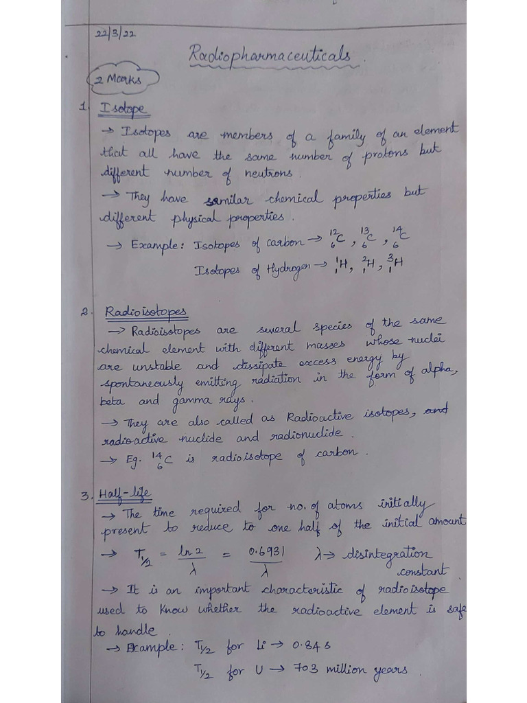 Radio Isotopes, Half Life | PDF