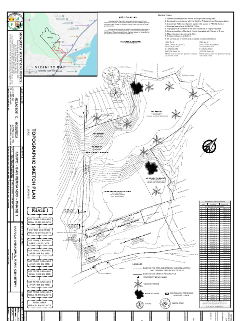 Manila Memorial Park Phase 1 Survey Plan | PDF | Surveying | Cartography