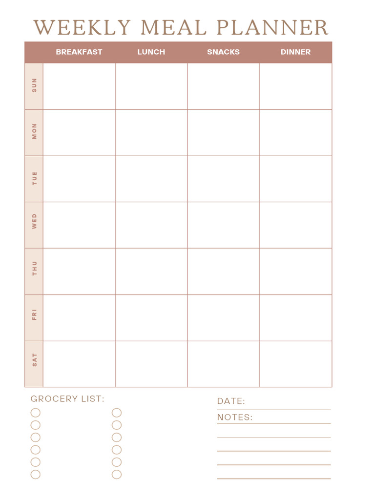 Weekly Meal Planner | PDF