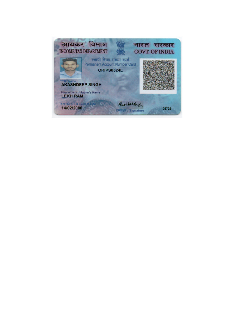 Akashdeep Singh Pan Card | PDF