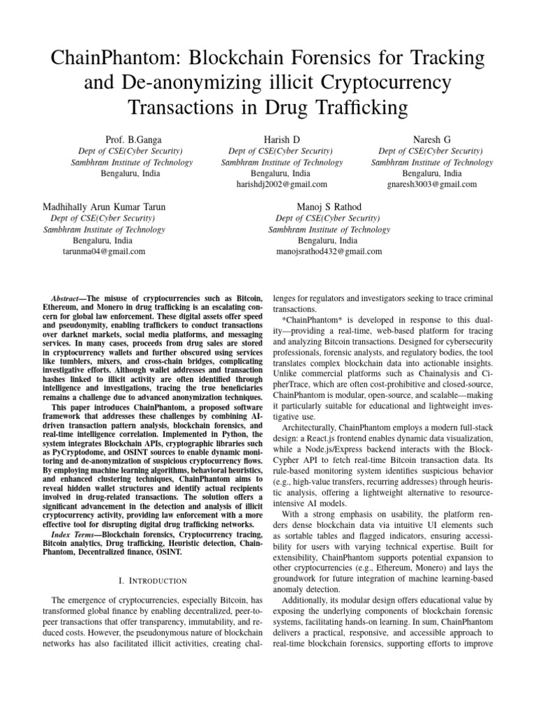 ChainPhantom IEEE Conference Paper | PDF | Cryptocurrency | Machine Learning