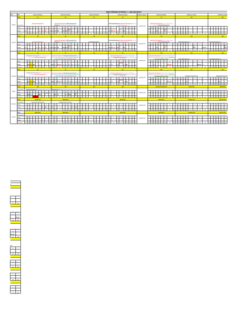 Draft Timetable for Module 2025 | PDF | Business Economics | Economies