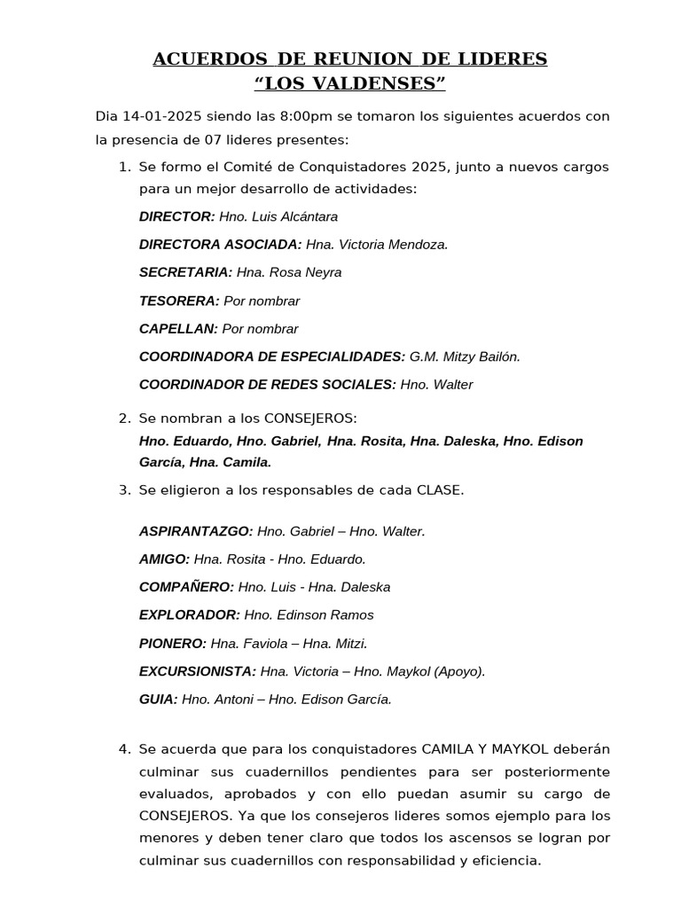 Reunion Lideres | PDF