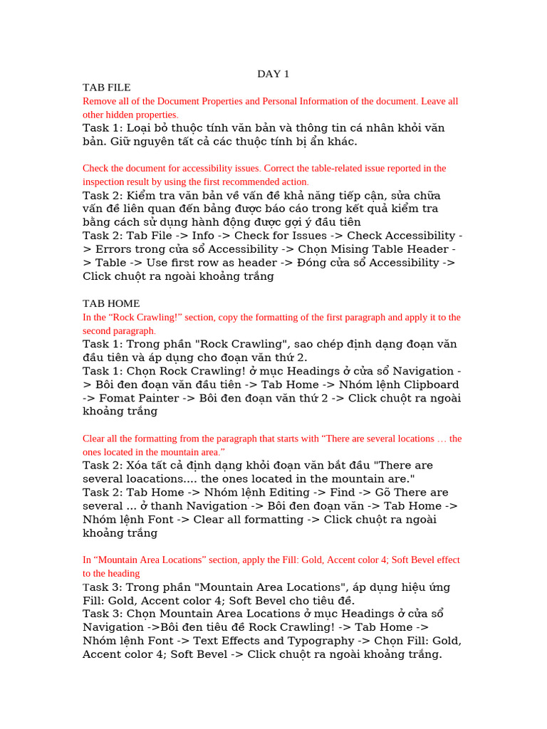 Day 1 - Word | PDF