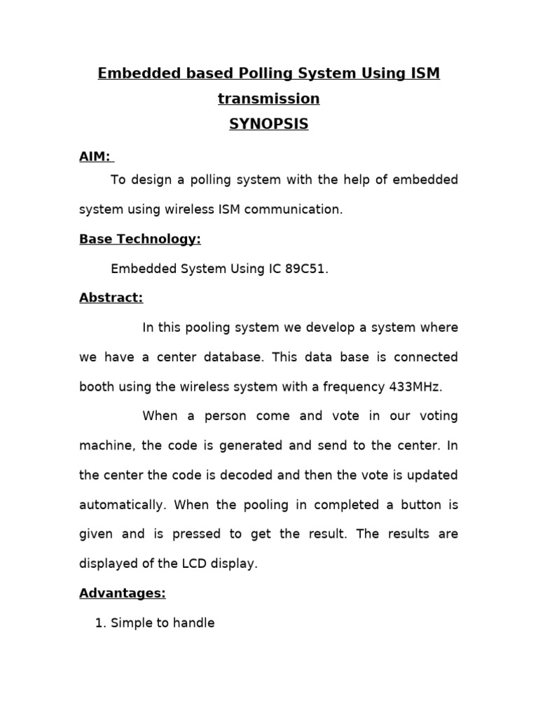 Polling System Using ISM1 | PDF