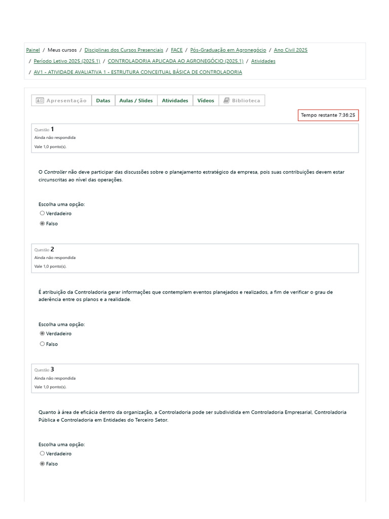 Av1 - Atividade Avaliativa 1 - Estrutura Conceitual Básica de Controladoria | PDF | Business