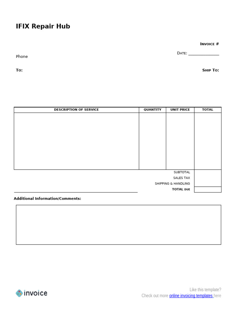 Classic Invoice Template | PDF
