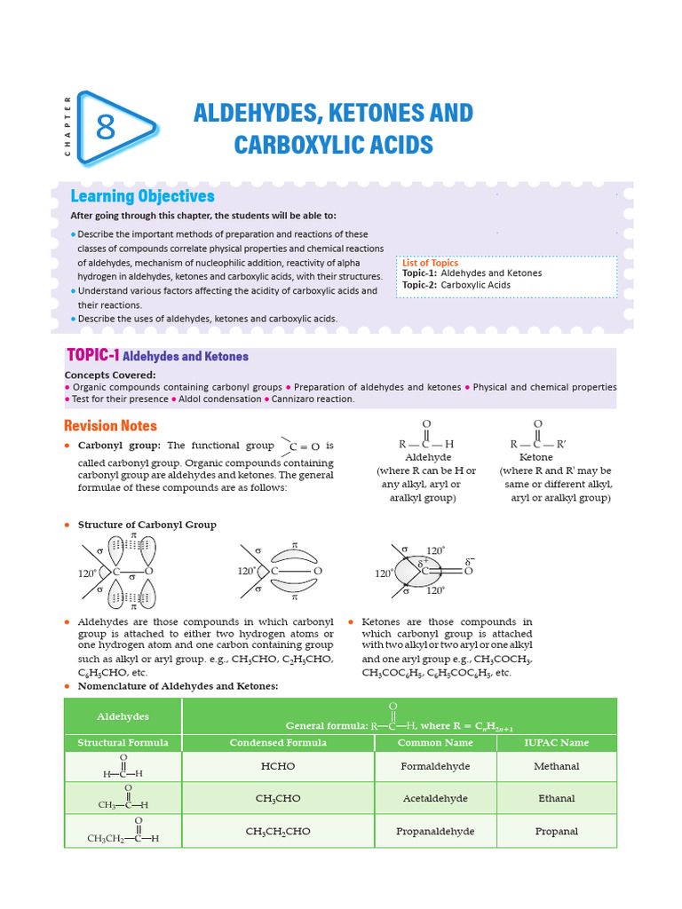 Class 12 Chemistry Neet Study Materials 8. Aldehydes, Ketones and ...