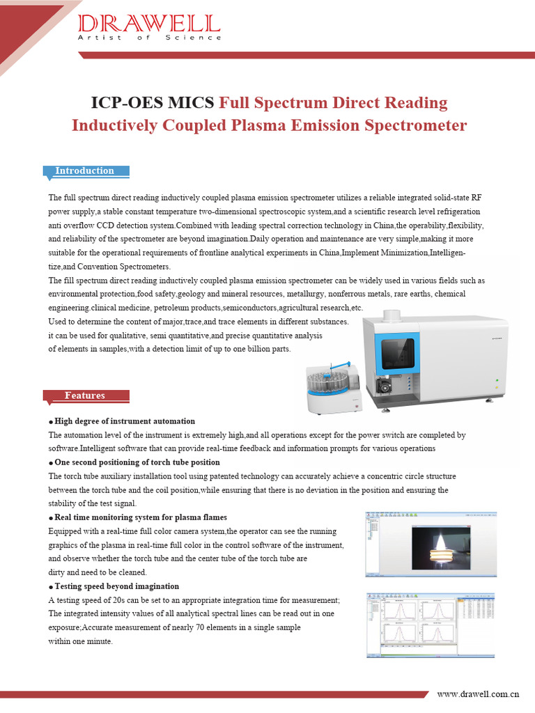 Brochure of ICP-OES MICS Full Spectrum Direct Reading Inductively ...