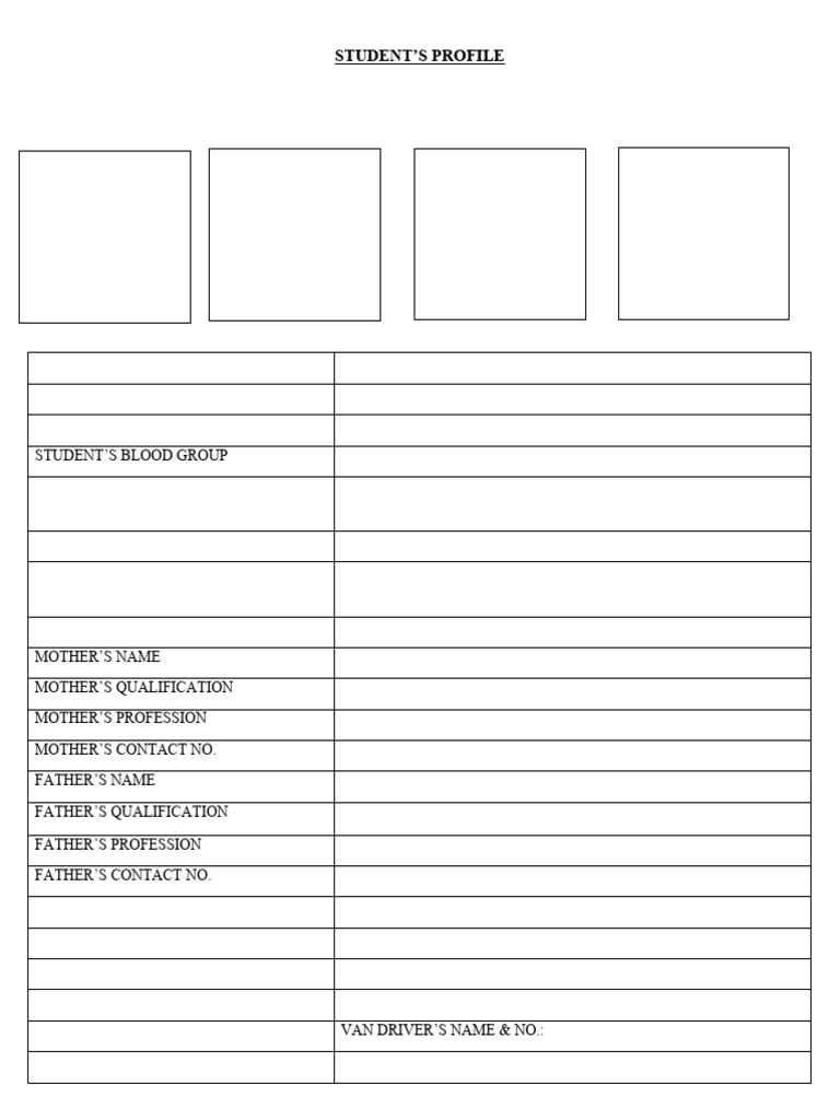 Elementary Student Profile Form Guide | PDF