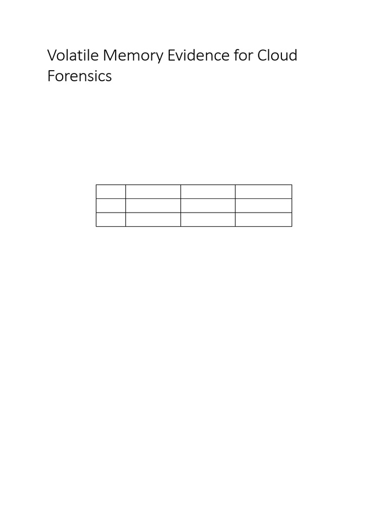 Volatile Memory Evidence For Cloud Forensics | PDF