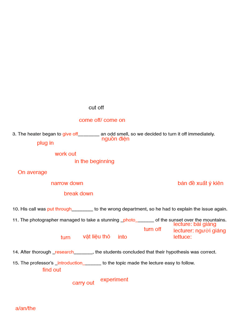 U6 - Phrases and Collocations Exercises | PDF