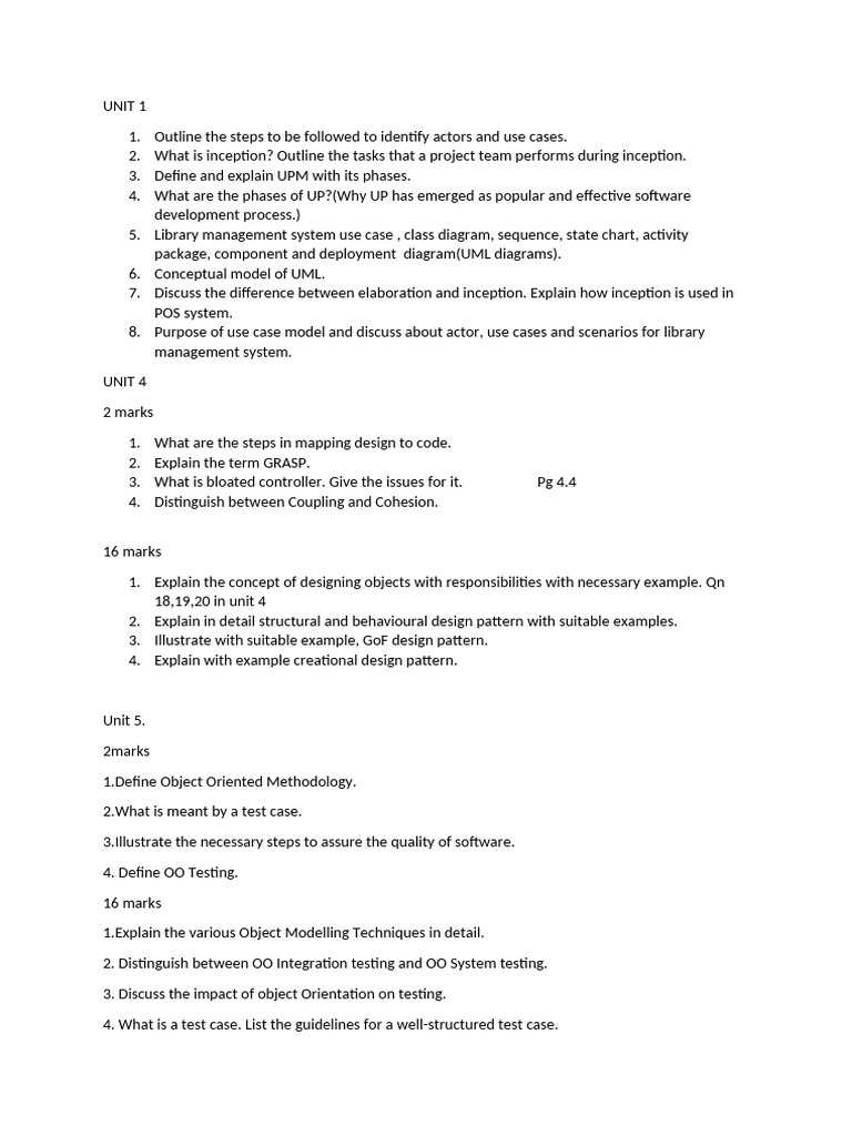 Ooad Questions | PDF