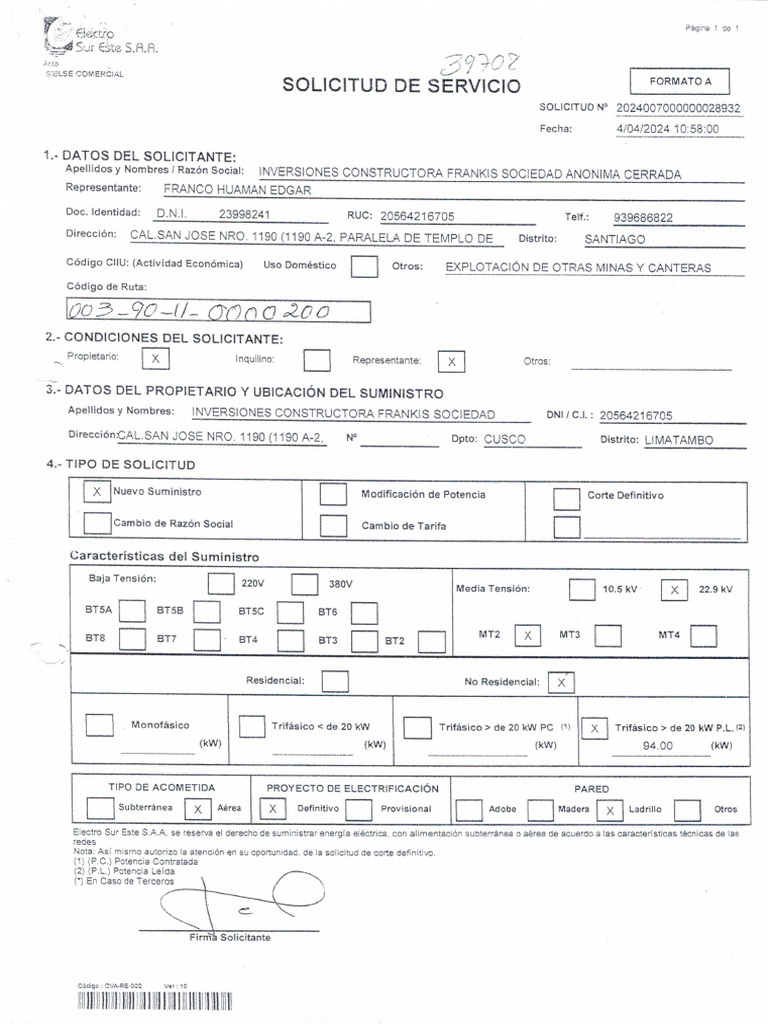 Expediente Electro Sur Anta 2024 | PDF