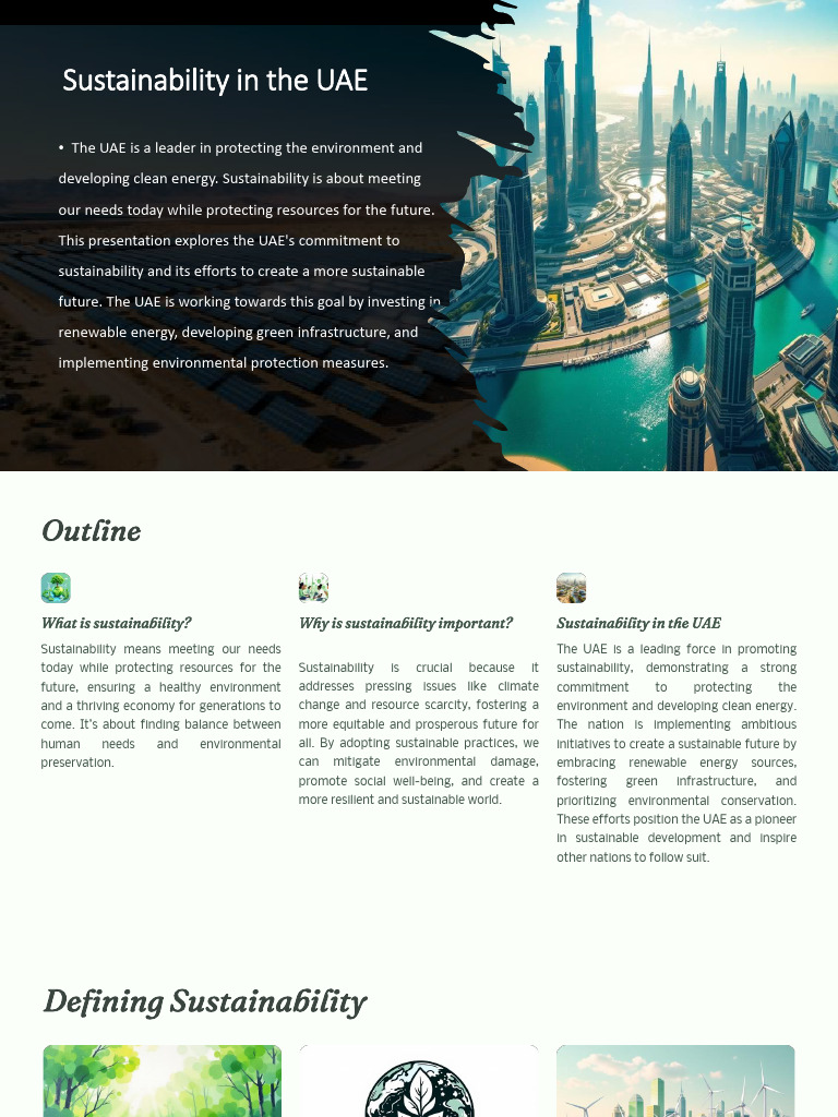 UAE's Commitment to Sustainability | PDF | Sustainability | Sustainable ...