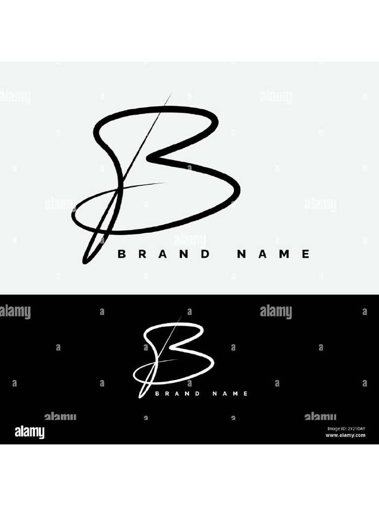Letter B Signature Logo Initial Alphabet For B Handwritten B Logo ...