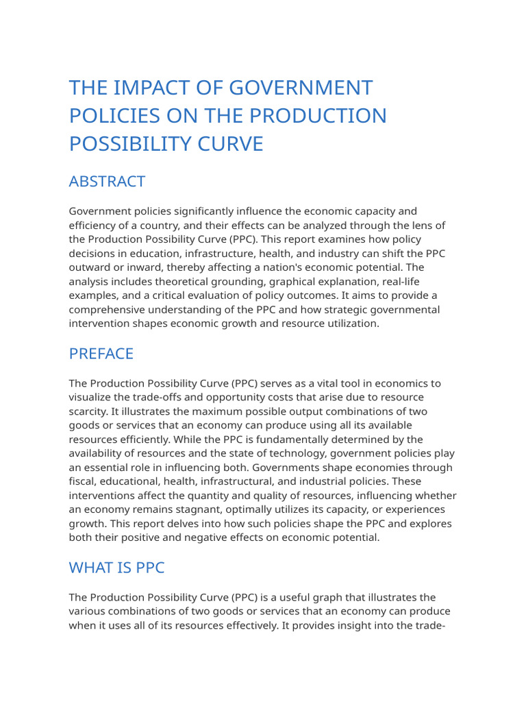 Government Policies and the PPC Impact | PDF | Fiscal Policy | Policy
