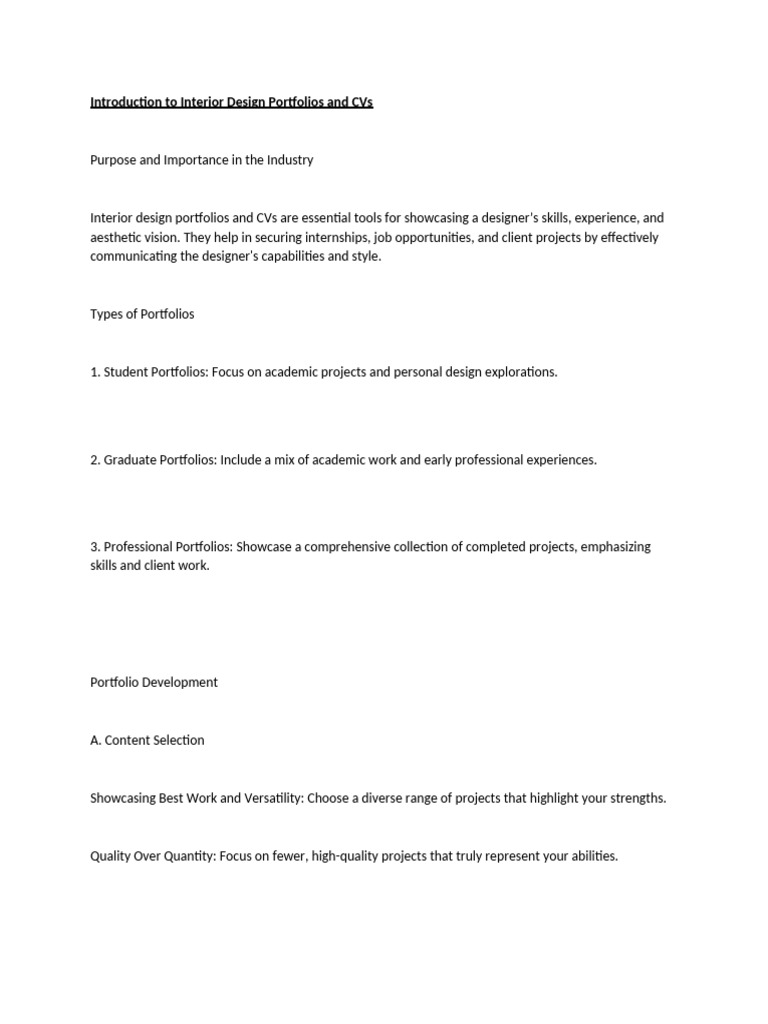 Introduction To Interior Design Portfolios and CVs | PDF | Design | Page Layout