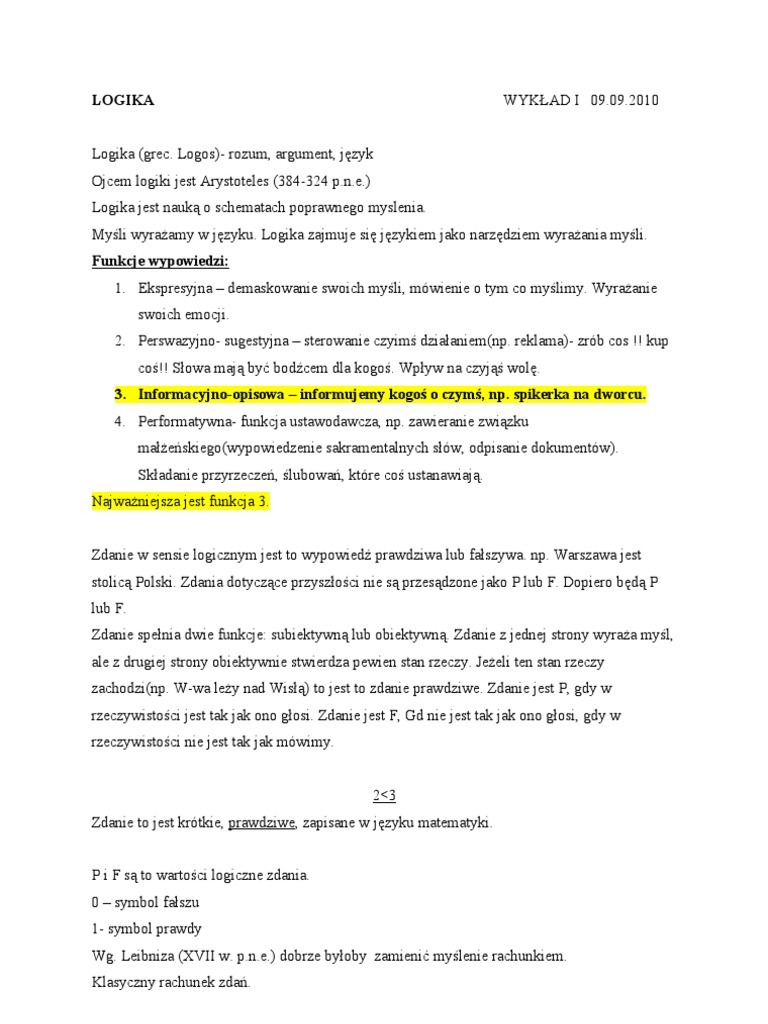 LOGIKA Wyklady | PDF