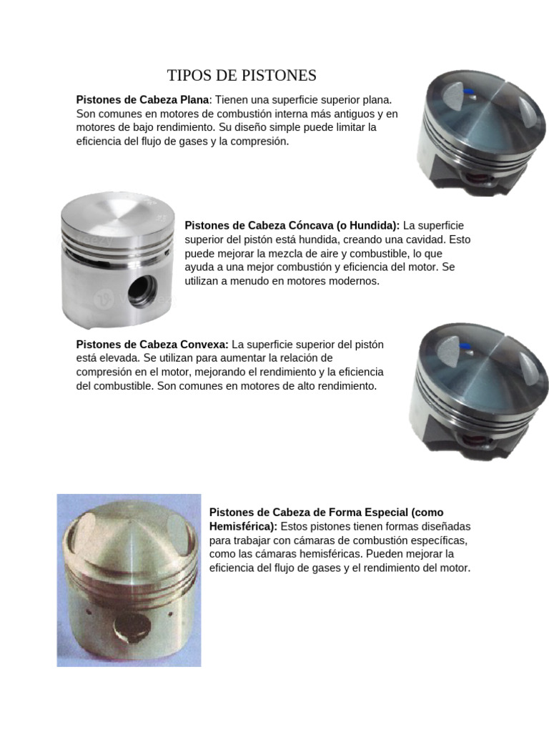 Tipos de Pistones en Motores | PDF