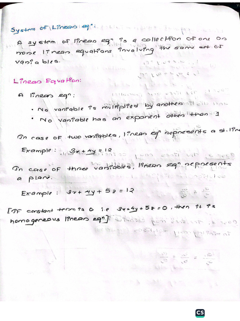 System of Linear Eqn Quiz | PDF