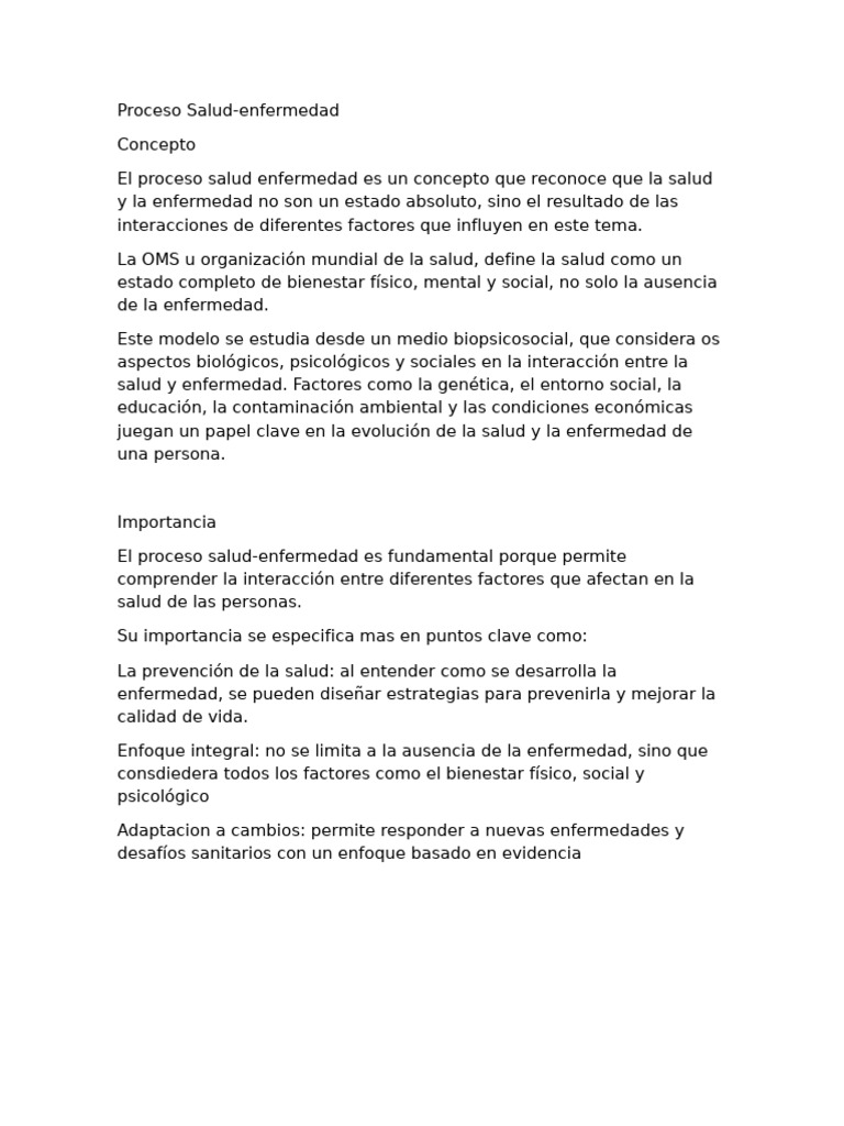 Proceso de Salud Enfermedad | PDF