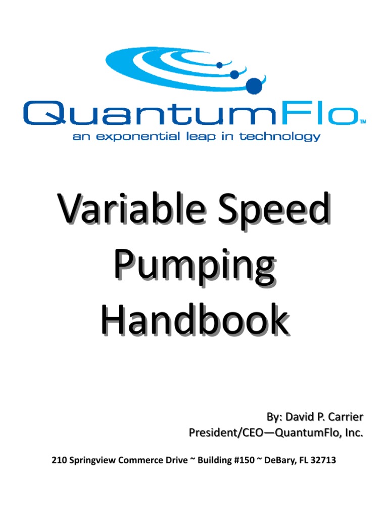 Variable Speed Pumping Handbook | PDF | Pump | Valve