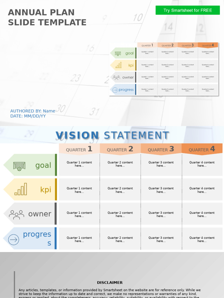 IC Annual Plan Slide Template Powerpoint | PDF