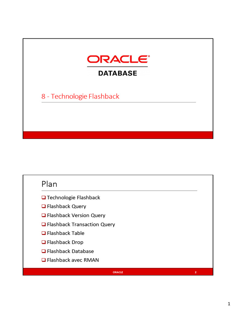 Technologie Flashback Oracle | PDF | Base de données Oracle | Oracle ...