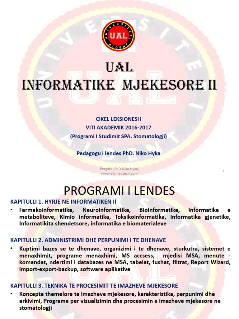 Informatika Mjekesore SPA | PDF